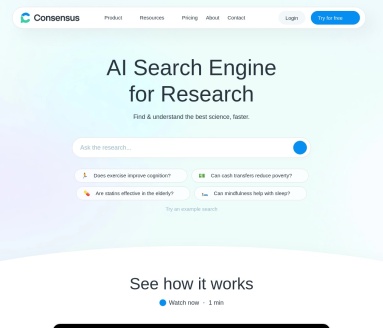 Consensus: AI-Powered Research Search Engine Enhancing Efficient Academic Exploration | LBB.AI ...