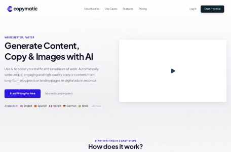Copymatic: AI-Powered Content Creation Tool for Efficient High-Quality Copy Generation | LBB.AI ...