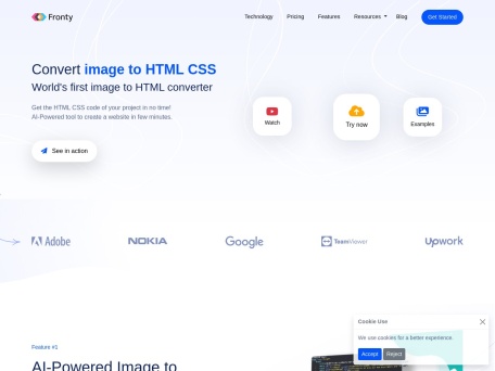 Fronty: AI-Powered Tool for Converting Web Designs to HTML/CSS | LBB.AI Toolbox (Link, Build ...