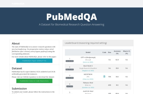 PubMedQA: A Dataset for Biomedical Research Question Answering | LBB.AI Toolbox (Link, Build ...